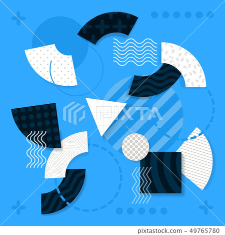Illustrations of Geometric Shapes on Light Blue - Stock Illustration ...