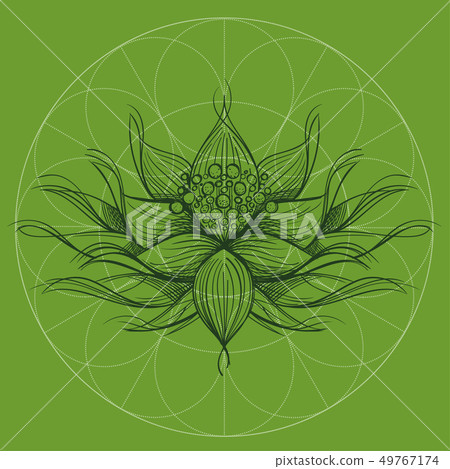 Elegant element of a stylized flower with... - Stock Illustration ...