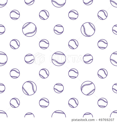 Vector sports seamless pattern with baseball balls-插圖素材 [49769207 ...