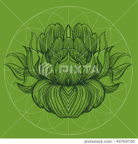 Elegant element of a stylized flower with... - Stock Illustration ...