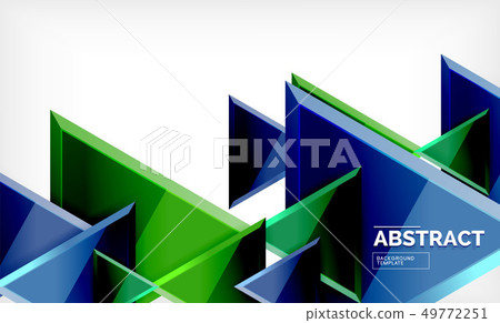 Tech futuristic geometric 3d shapes, minimal - Stock Illustration ...