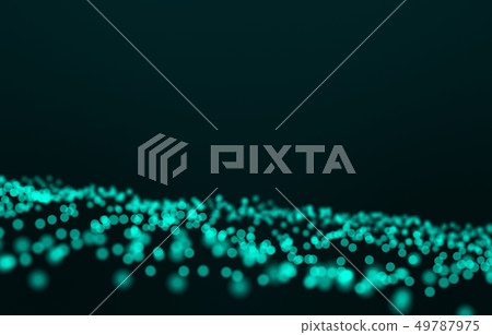 Abstract 3d rendering futuristic dots and lines. - Stock Illustration ...