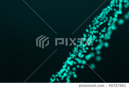 Abstract 3d rendering Wave of particles.Technology - Stock Illustration ...