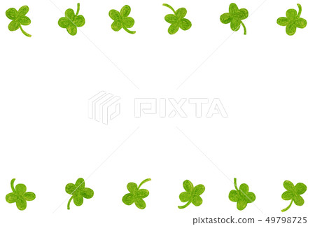Hand drawn frame line leaf four leaves yellow... - Stock Illustration ...