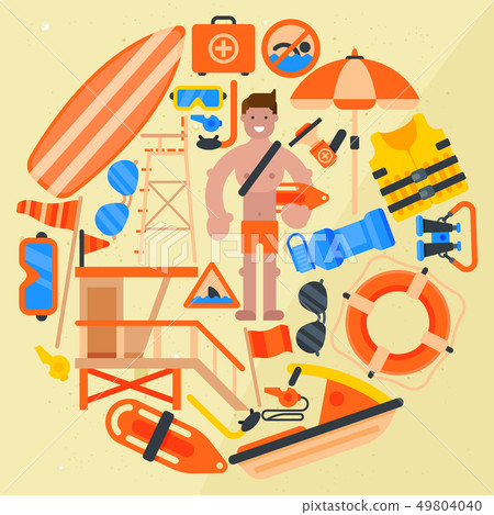 Rescue workerround pattern vector illustration.... - Stock Illustration ...