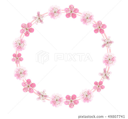 Flower pink frame circle - Stock Illustration [49807741] - PIXTA
