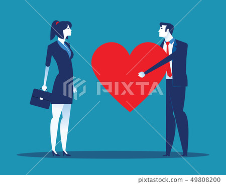 Sincerity. Business people giving heart for - Stock Illustration ...