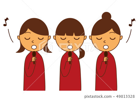 Singing with three people Trio - Stock Illustration [49813328] - PIXTA
