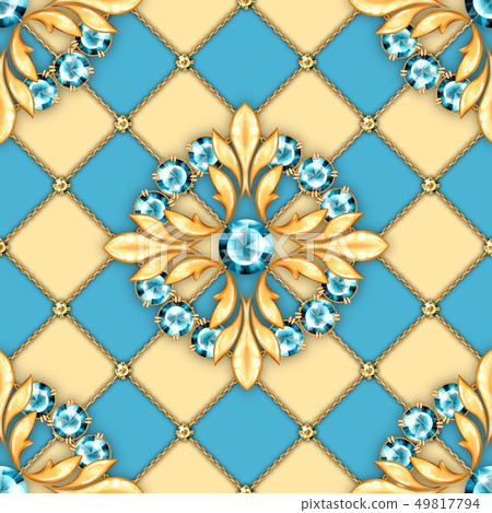 Jewelry background. Seamless pattern with round... - Stock Illustration ...