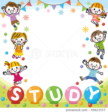 Children's frame "STUDY" - Stock Illustration [49823557] - PIXTA