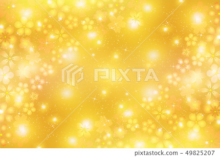 Cherry blossom spring gold background - Stock Illustration [49825207 ...