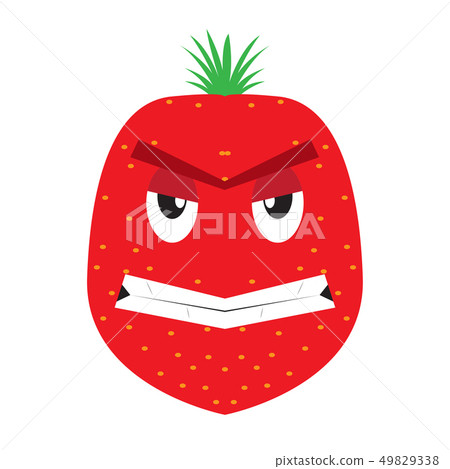 Angry strawberry cartoon - Stock Illustration [49829338] - PIXTA
