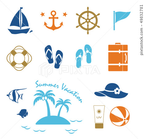 Summer sea icon set - Stock Illustration [49832781] - PIXTA