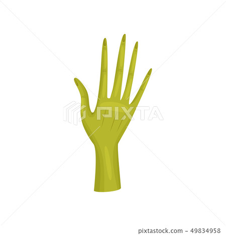 Green hand alien on white background. Vector... - Stock Illustration ...