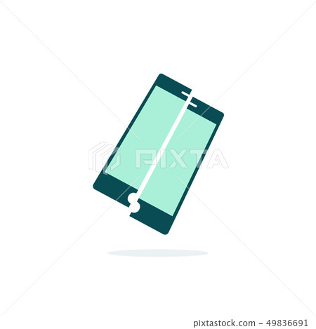 Broken mobile phone vector icon, crushed... - Stock Illustration ...