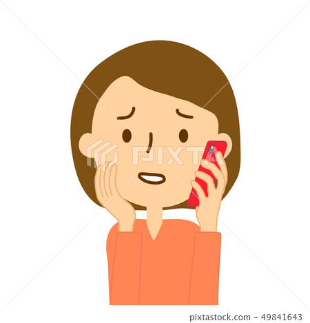 I hit the phone troubled face adult female hand... - Stock Illustration ...