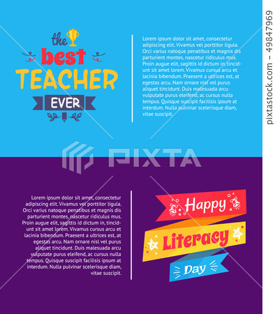 Best Teacher Ever Poster Vector Illustration. - Stock Illustration ...