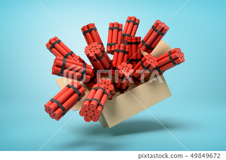 3d rendering of cardboard box full of dynamite... - Stock Illustration ...