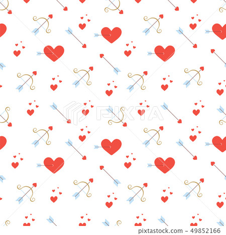 Valentines day seamless pattern with red hearts - Stock Illustration ...
