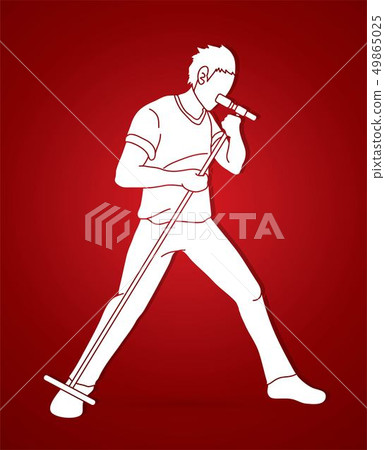 Singer sing a song Music band graphic vector - Stock Illustration ...