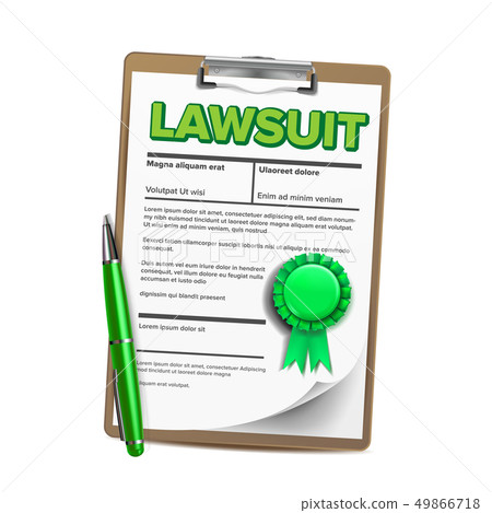 Lawsuit Paper, Legal Action, Document Vector... - Stock Illustration ...
