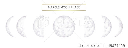 Moon phases of beautiful marble texture-插圖素材 [49874439] - PIXTA圖庫