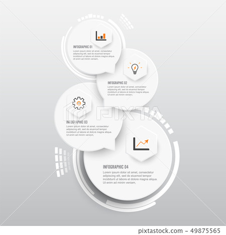 Vector infographic template with 3D paper label, - Stock Illustration ...