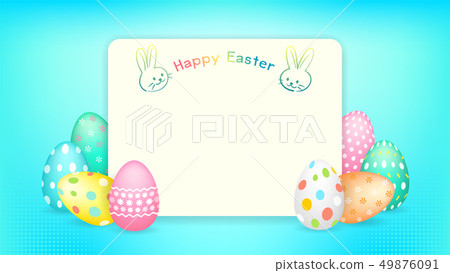 Happy Easter banner with copy space and Easter-插圖素材 [49876091] - PIXTA圖庫