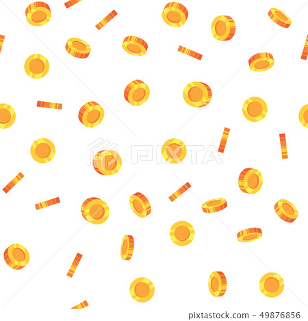 Pattern golden coins isolated on white... - Stock Illustration ...