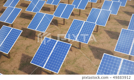 3D illustration Solar Panels. Alternative energy. Concept of renewable ...
