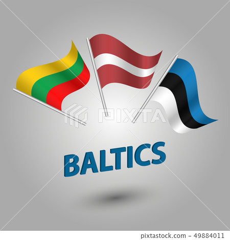 vector set waving flags of baltic states - Stock Illustration [49884011 ...