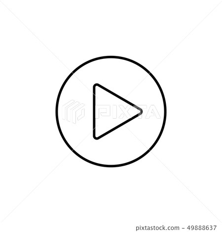 Play line icon. vector illustration black on white - Stock Illustration ...