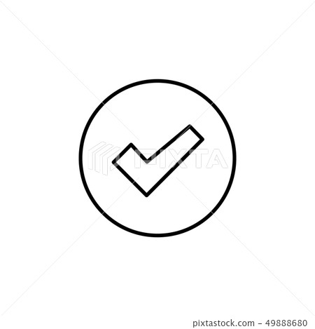 check box line icon black on white background - Stock Illustration ...