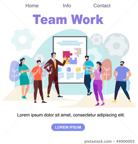 Team Work Square Banner with Copy Space. - Stock Illustration [49900005 ...