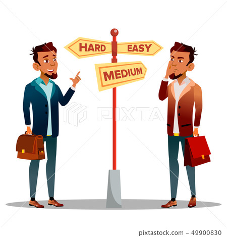 Man Deciding, Choosing Path Vector Cartoon... - Stock Illustration ...