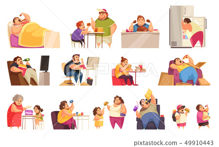 Gluttony Icons Set - Stock Illustration [49910443] - PIXTA