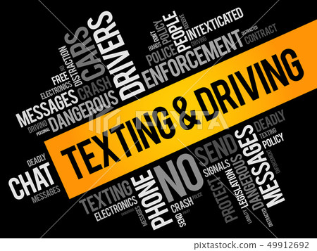 Texting and Driving word cloud collage - Stock Illustration [49912692 ...