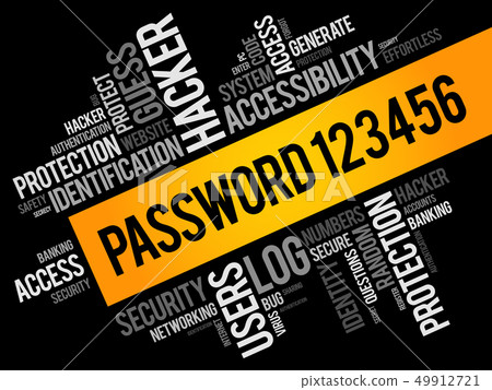 Easy Password 123456 word cloud - Stock Illustration [49912721] - PIXTA