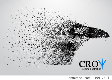 Silhouette of a crow from particles. - Stock Illustration [49917621 ...