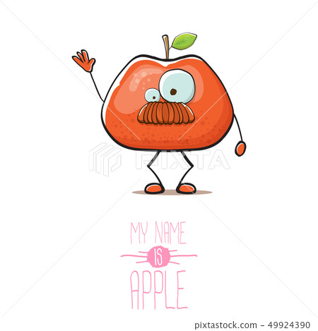 vector funny cartoon cute red apple character... - Stock Illustration ...