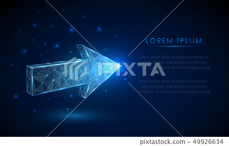 Abstarct low poly cursor. Vector arrow wireframe - Stock Illustration ...