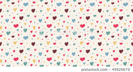 Background with cute hand drawn hearts. - Stock Illustration [49926678 ...