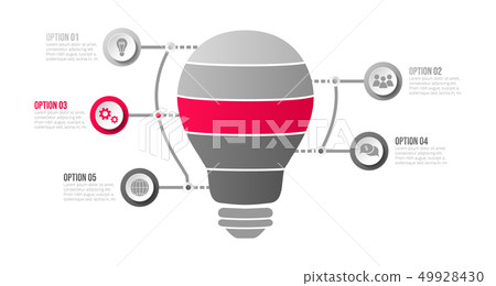 Gray infographic with business icons. Vector - Stock Illustration ...
