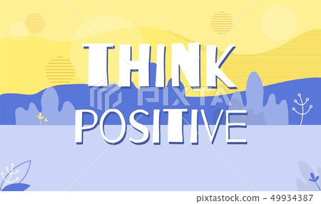 Think Positive Motivation Quote Banner Template - Stock Illustration ...