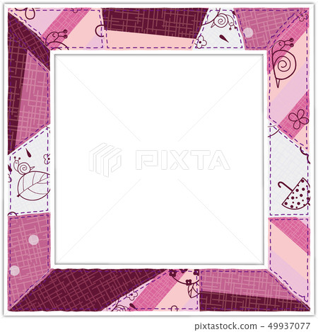 June Pattern Pattern Patchwork Photo Frame Purple - Stock Illustration ...