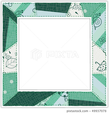 June Pattern Pattern Patchwork Photo Frame Green - Stock Illustration ...