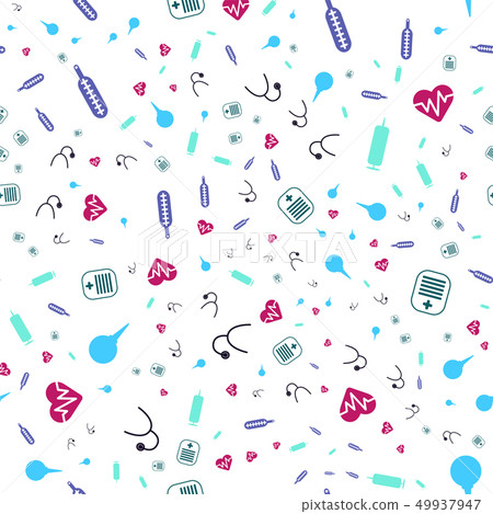 Medical elements seamless pattern vector - Stock Illustration [49937947 ...