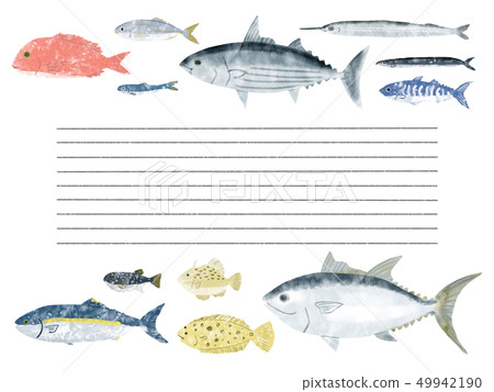 Fish letter paper border - Stock Illustration [49942190] - PIXTA