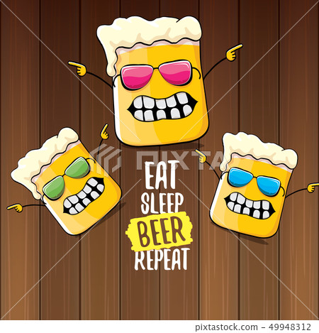 Eat sleep beer repeat vector concept... - Stock Illustration [49948312 ...