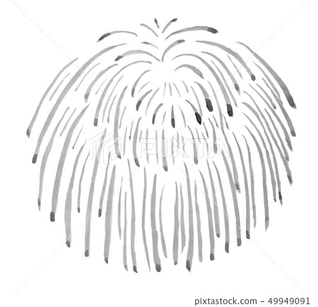 Fireworks gray ink painting illustration ink... - Stock Illustration ...
